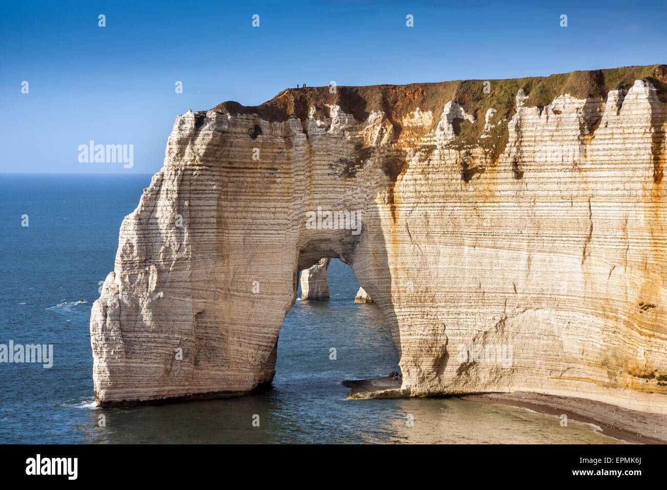 Falaise d'Amont cliff at Etretat, Normandy, France, Europe Stock Photo ...