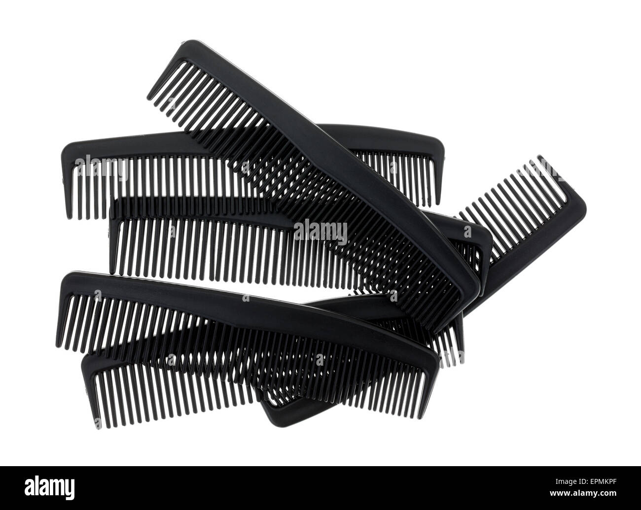 A group of generic barber shop combs isolated on a white background ...