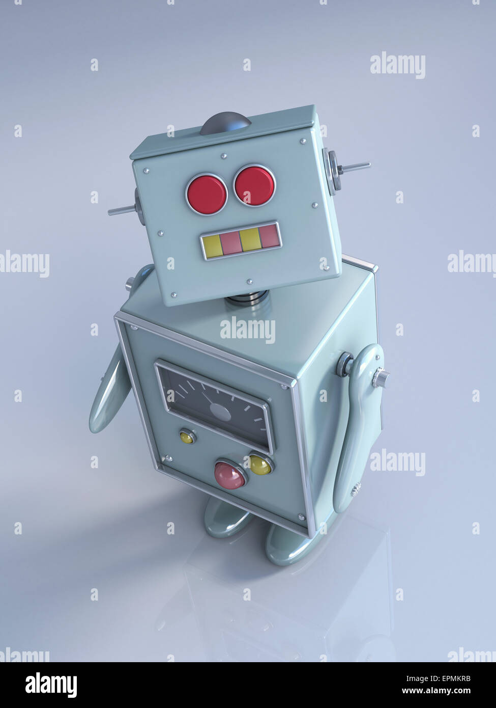 Robot looking up, 3D rendering Stock Photo - Alamy
