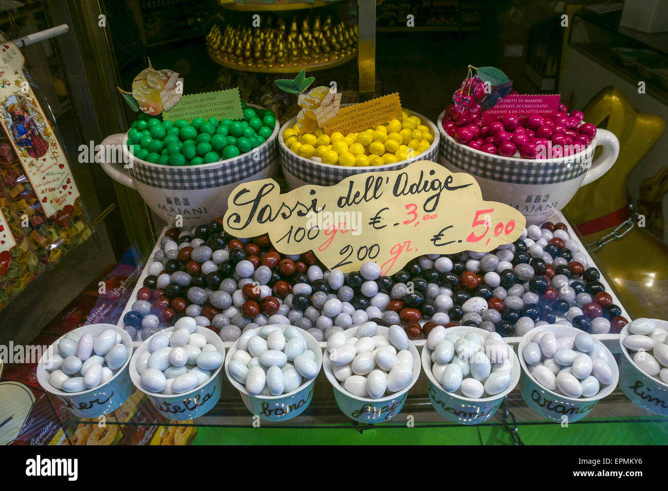 Sugar covered sweets in a shop window in Verona, Italy Stock Photo - Alamy