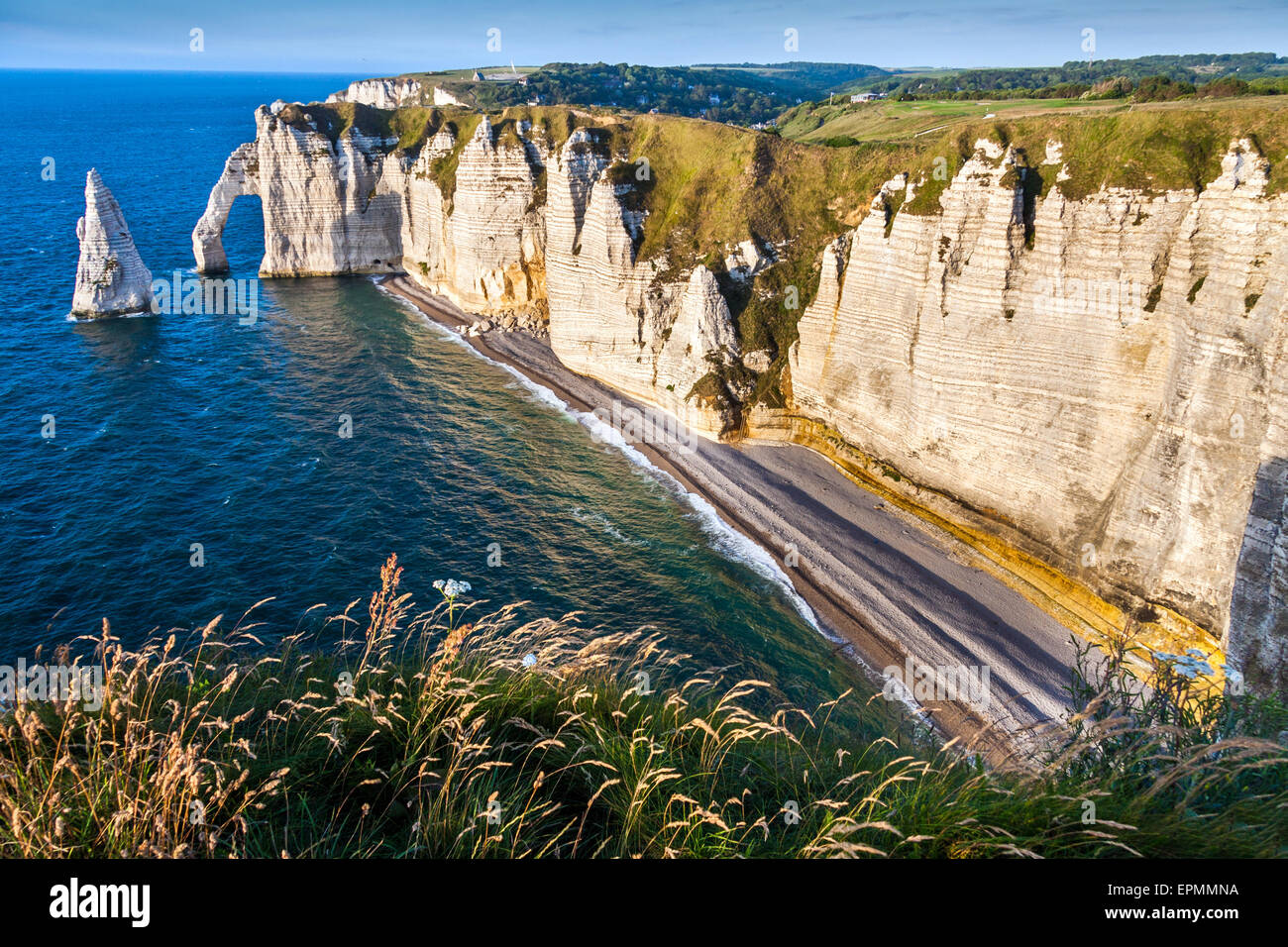 Falaise d'Amont cliff at Etretat, Normandy, France, Europe Stock Photo ... Falaise d'Amont cliff at Etretat, Normandy, France, Europe Stock Photo ...