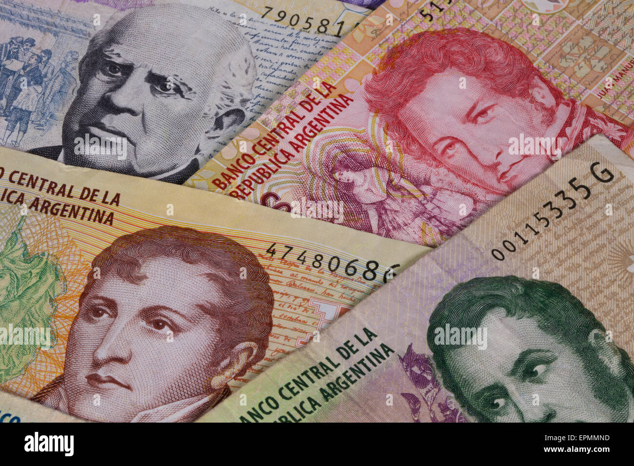 Various banknotes from Argentina on the table Stock Photo - Alamy