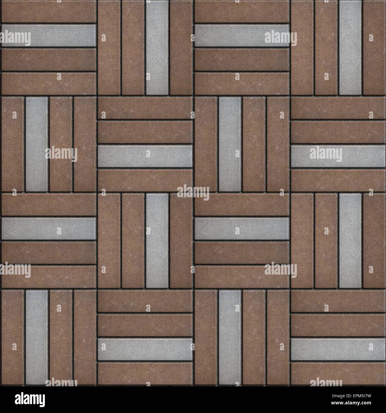 Brown and Gray Pavement Rectangle Laid in Form of Weaving. Seamless ...