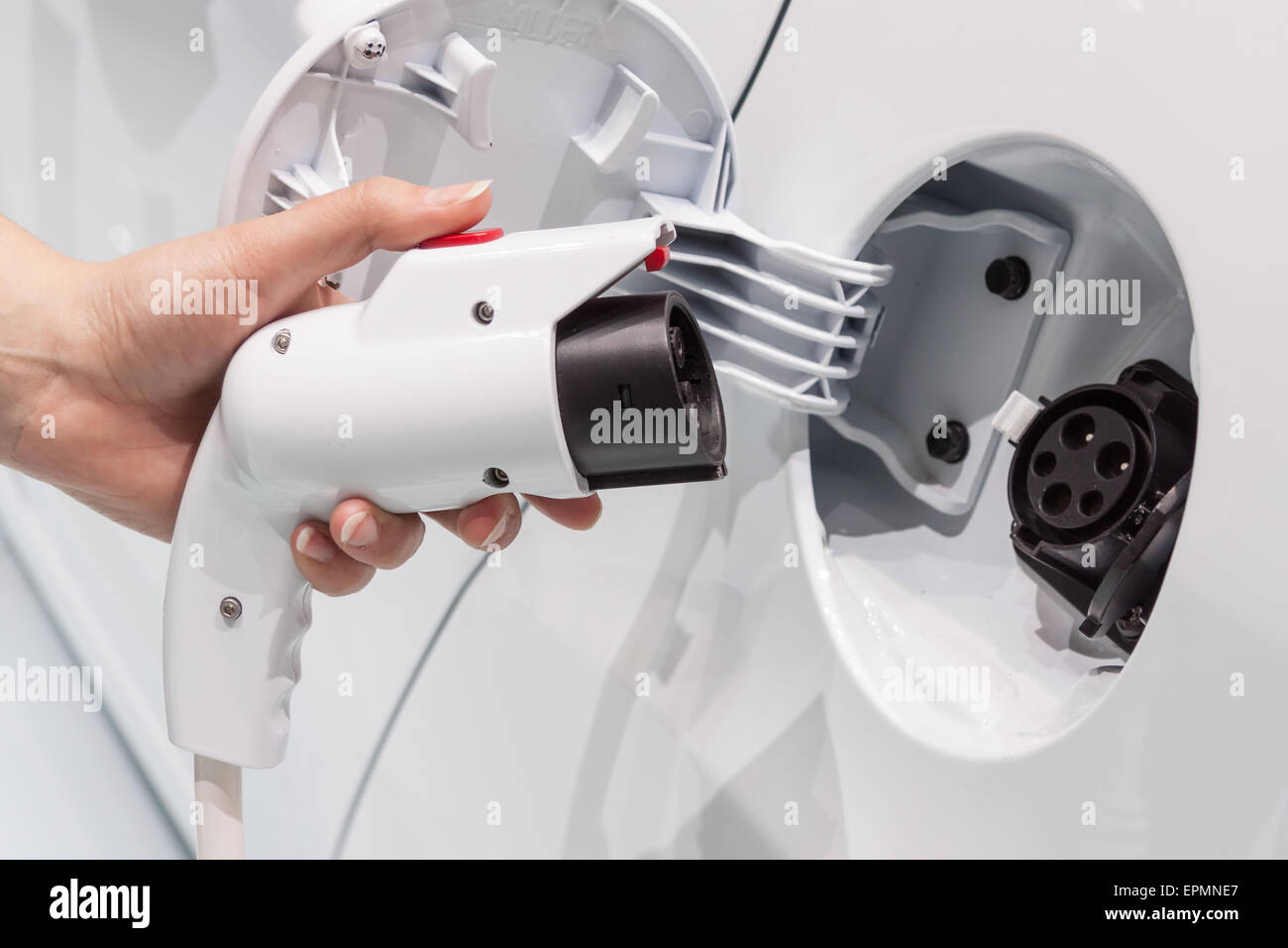 Electric car connection Stock Photo - Alamy