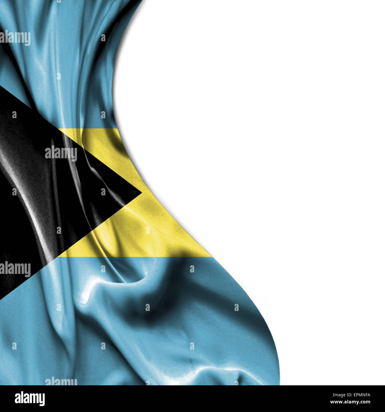 Bahamas waving silky flag isolated on white background Stock Photo - Alamy