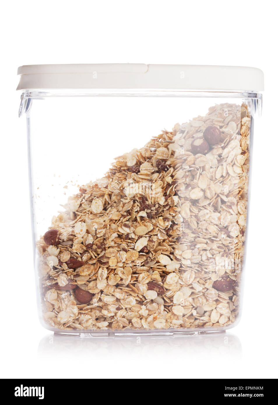 Muesli. Isolated on white background Stock Photo - Alamy