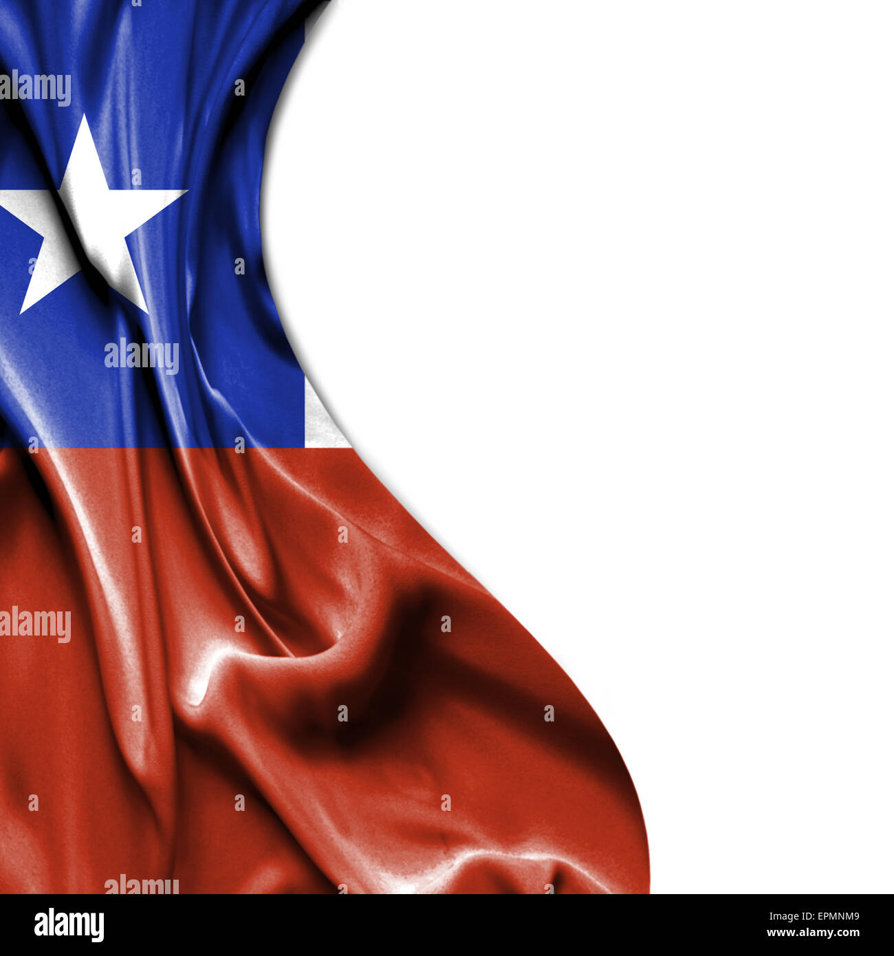 Chile waving silky flag isolated on white background Stock Photo - Alamy