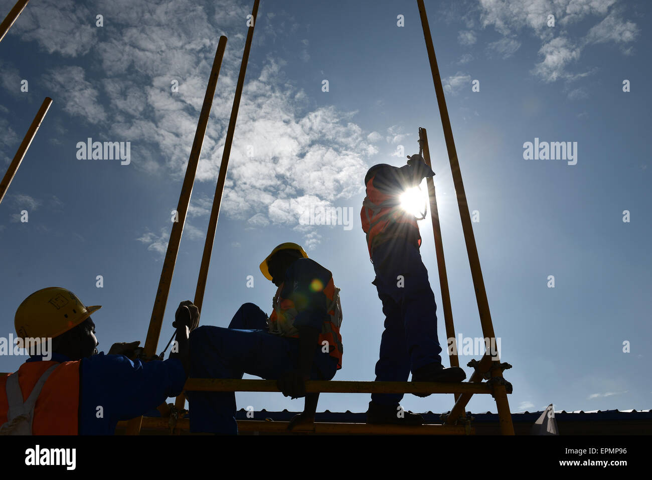 Nairobi, Kenya. 19th May, 2015. Local workers participate in a ...