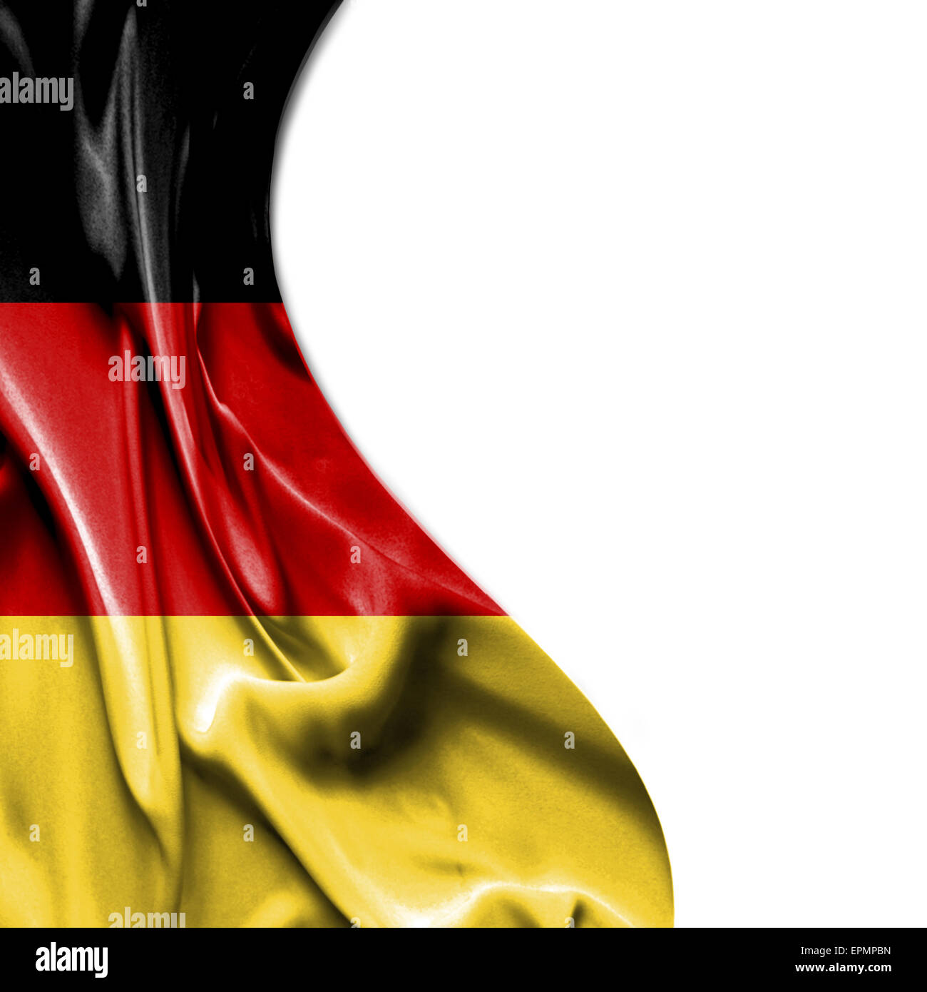 Germany waving silky flag isolated on white background Stock Photo - Alamy
