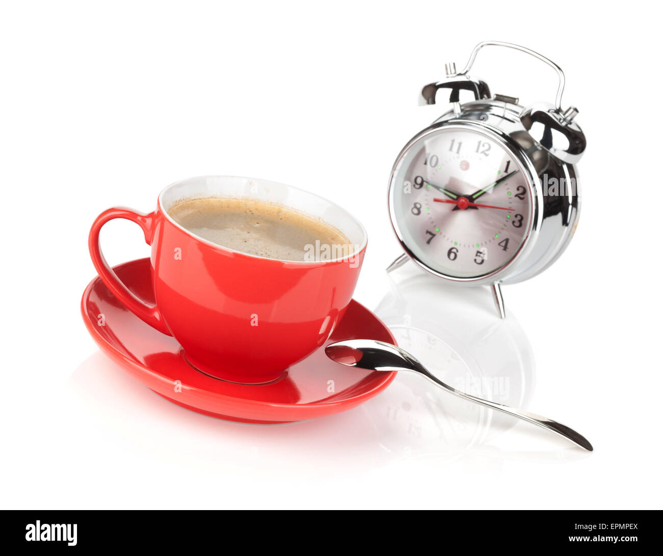 Morning coffee time. Isolated on white background Stock Photo - Alamy