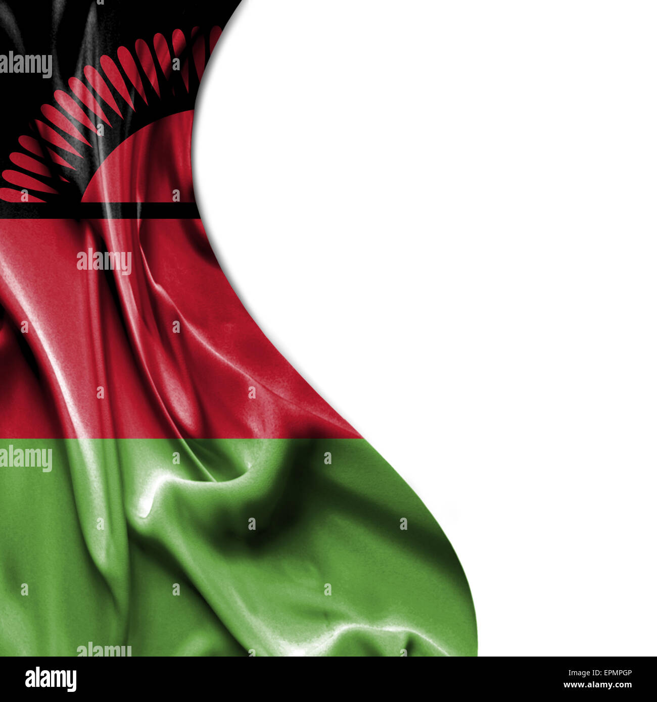 Malawi waving silky flag isolated on white background Stock Photo - Alamy