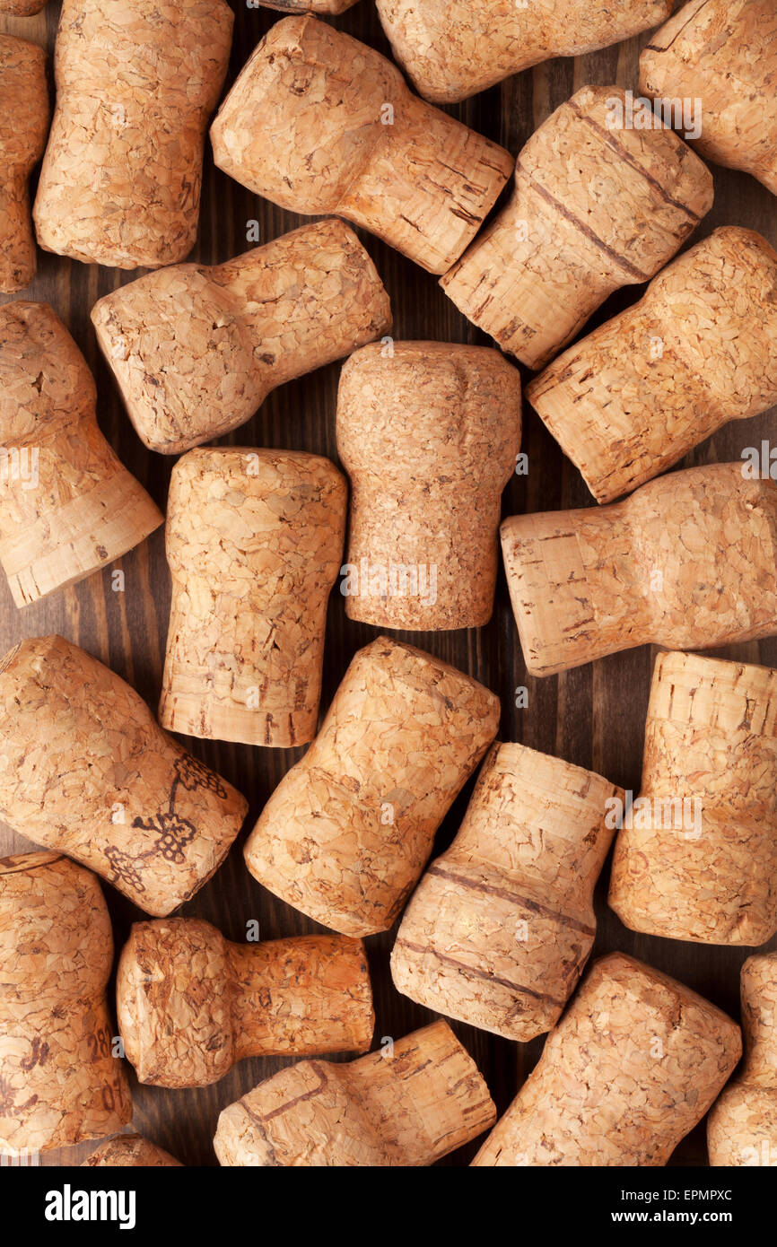 Champagne wine corks texture background Stock Photo - Alamy