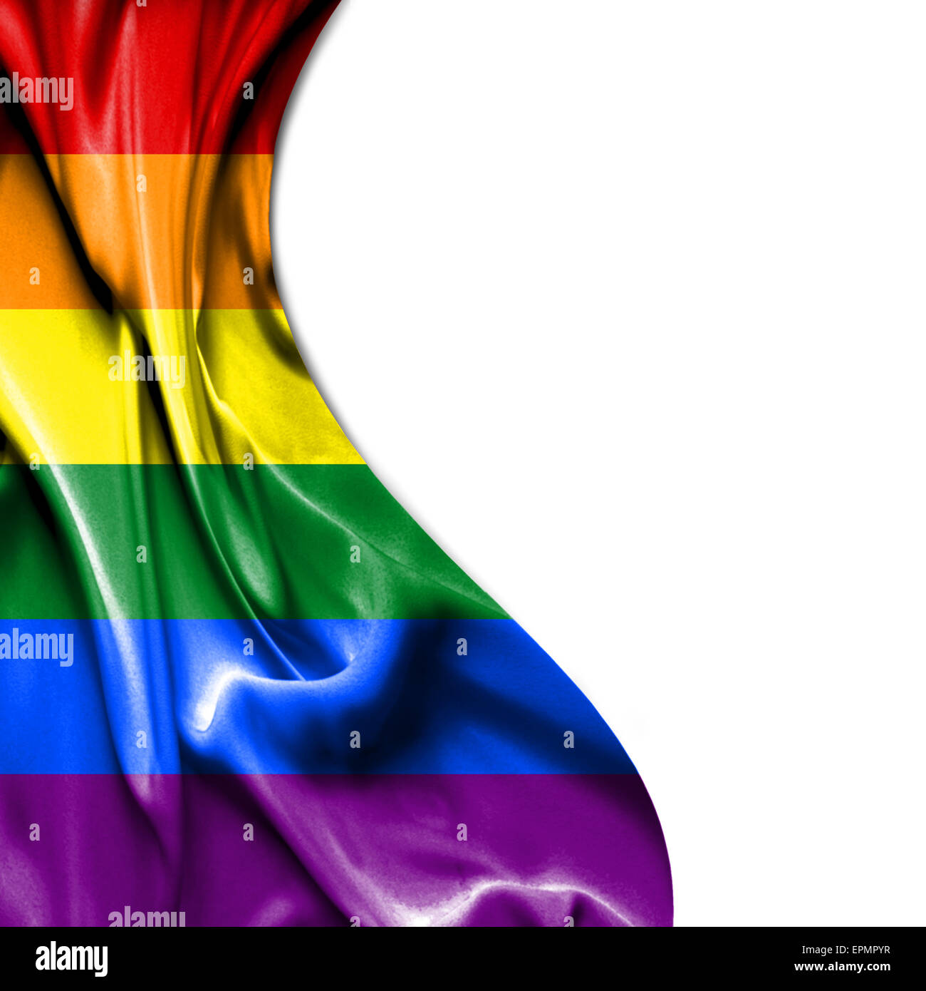 Pride waving silky flag isolated on white background Stock Photo - Alamy