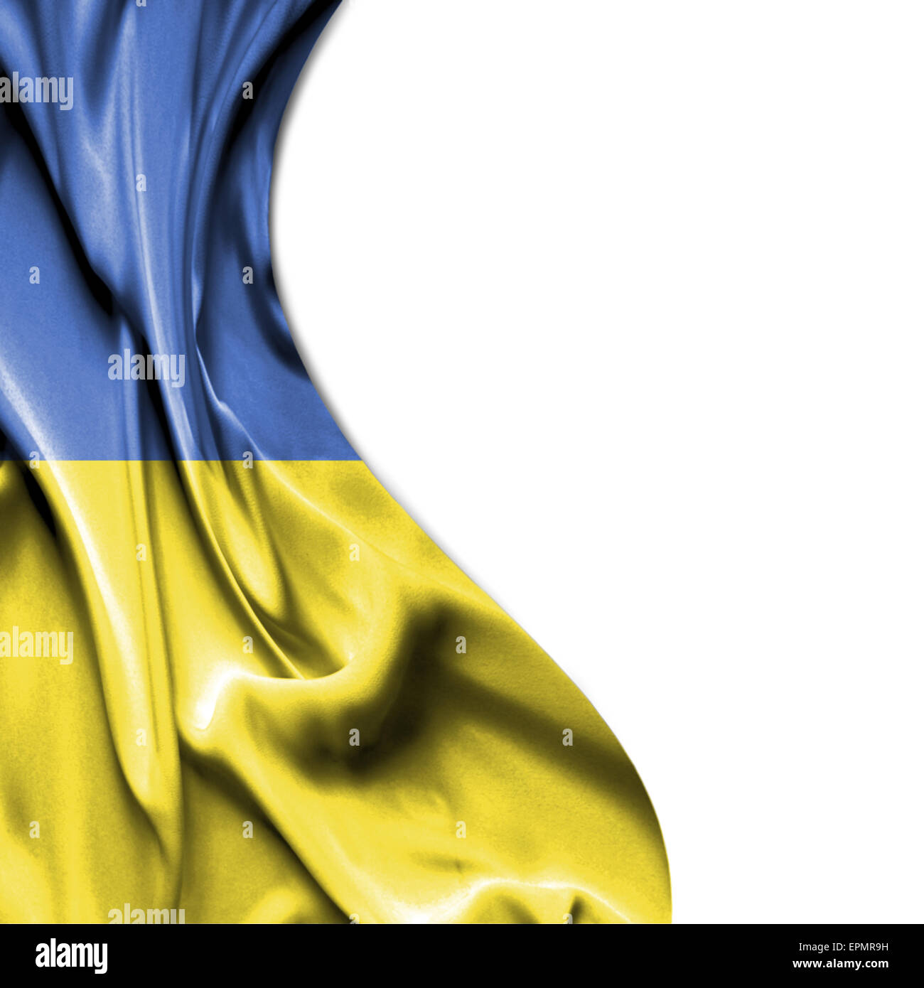 Ukraine waving silky flag isolated on white background Stock Photo - Alamy