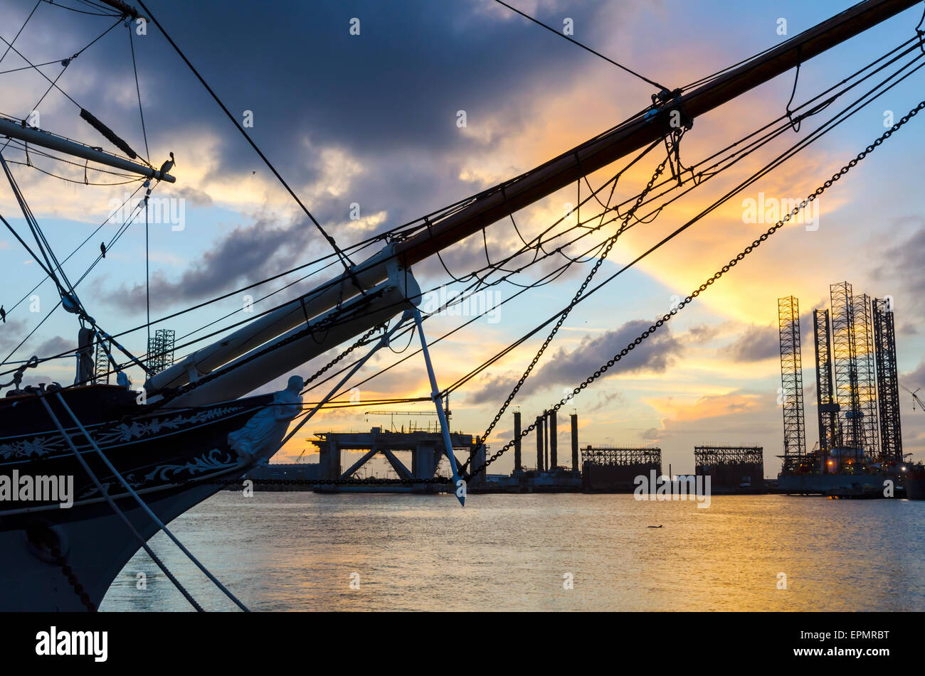 Sunset over Galveston Bay, Texas Stock Photo - Alamy