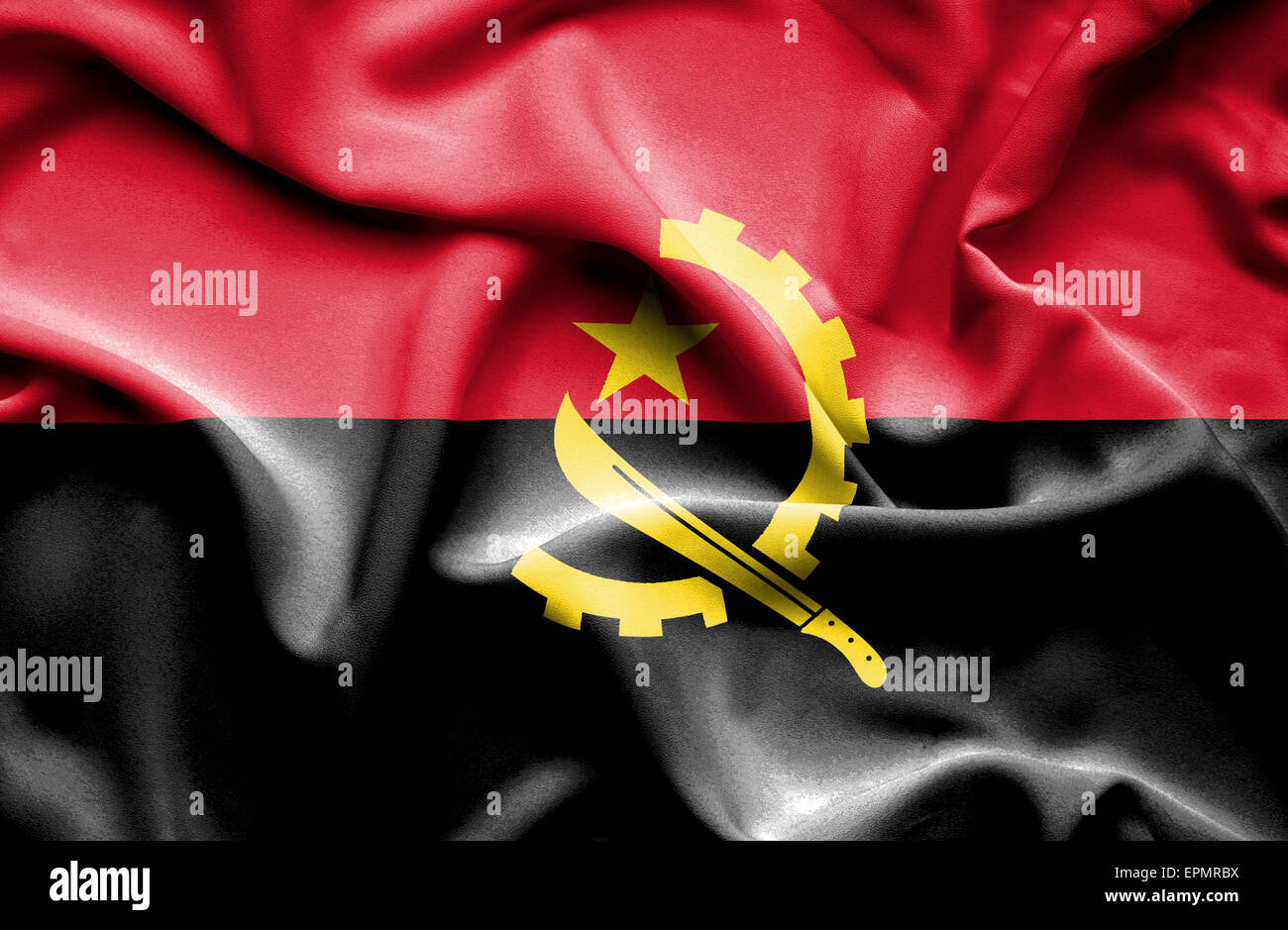 Angola waving flag Stock Photo - Alamy