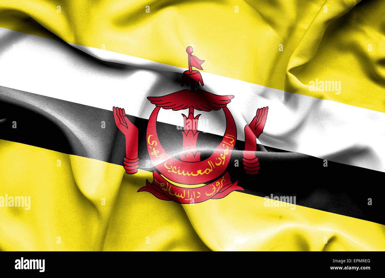 Brunei waving flag Stock Photo - Alamy