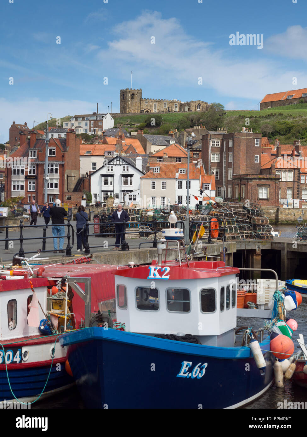 Boats in Whitby harbour on the Yorkshire coast Stock Photo - Alamy