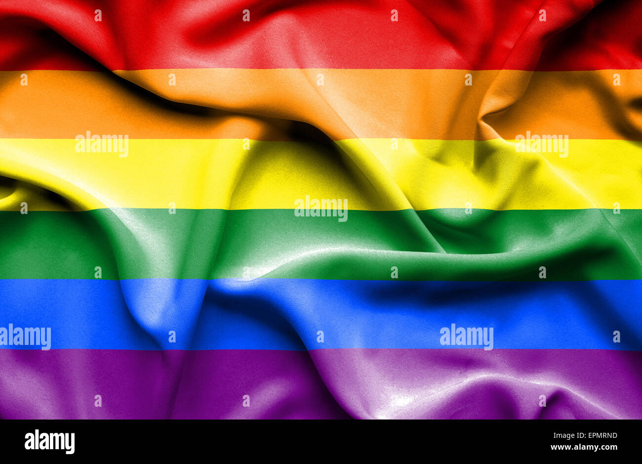 Gay (Pride) waving flag Stock Photo - Alamy