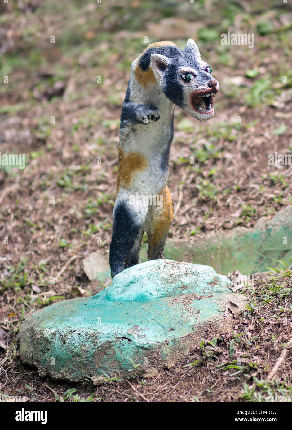 statue of roaring animal, Haw Par Villa, Singapore, The park contains ...