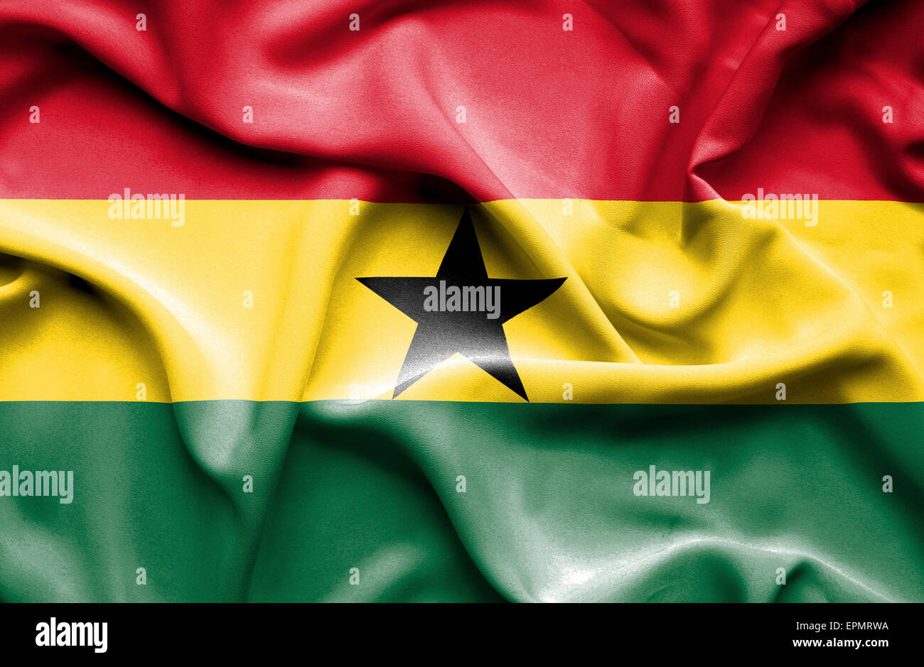 Ghana waving flag Stock Photo - Alamy