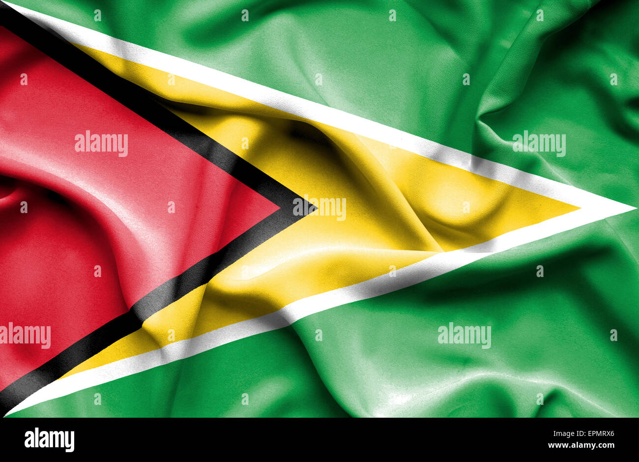 Guyana waving flag Stock Photo - Alamy