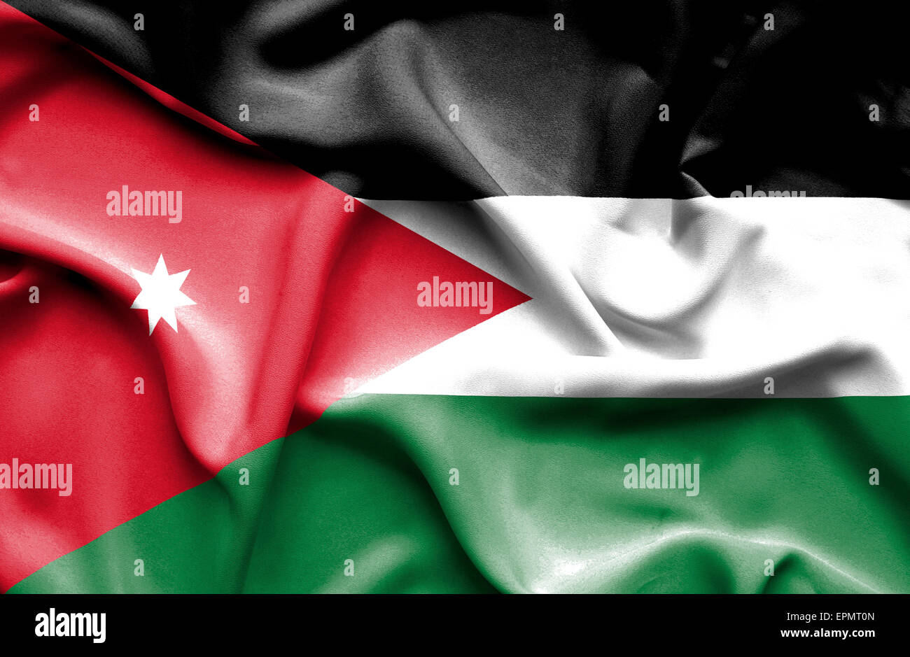 Jordan waving flag Stock Photo - Alamy
