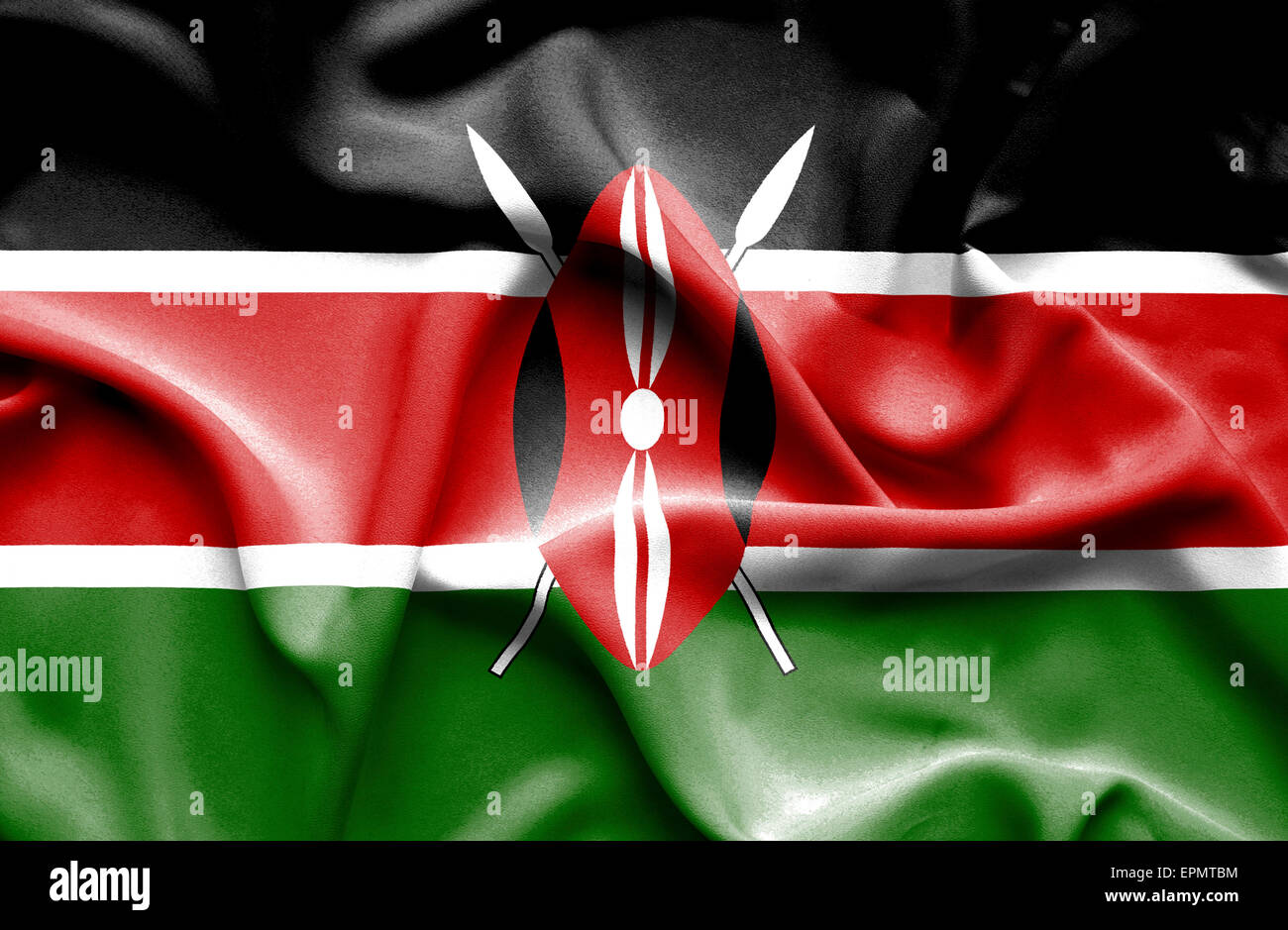 Kenya waving flag Stock Photo - Alamy