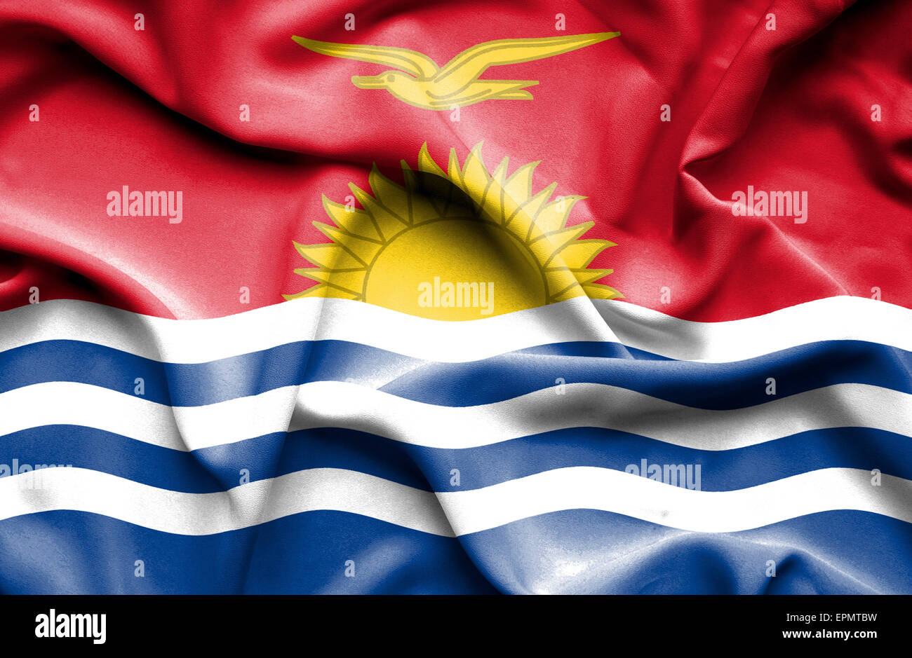 Kiribati waving flag Stock Photo - Alamy
