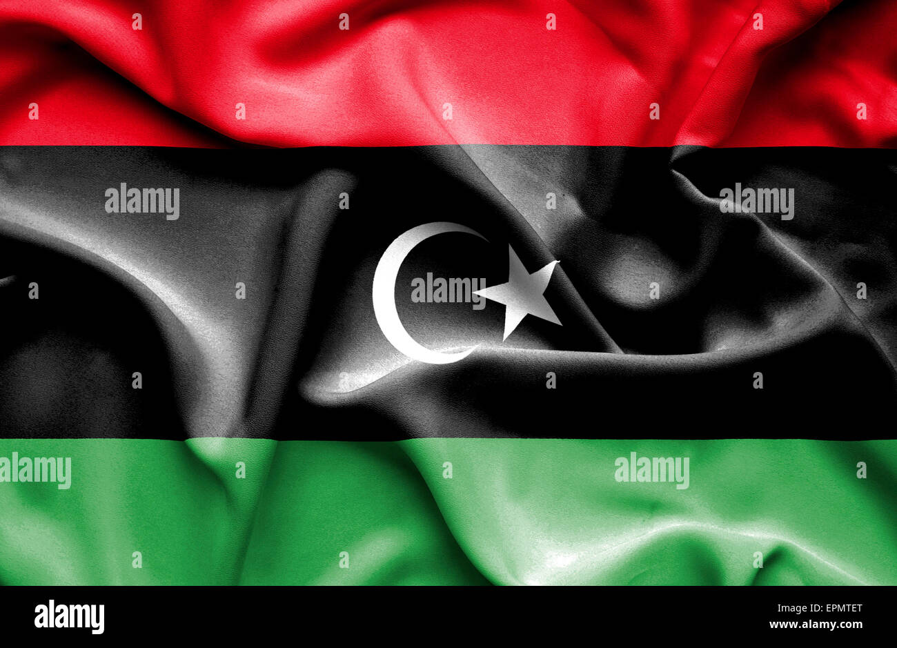 Libya waving flag Stock Photo - Alamy
