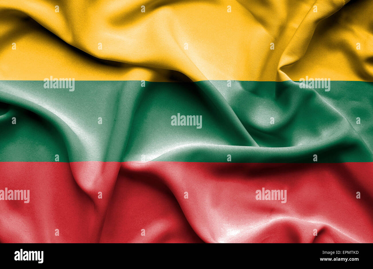 Lithuania waving flag Stock Photo - Alamy