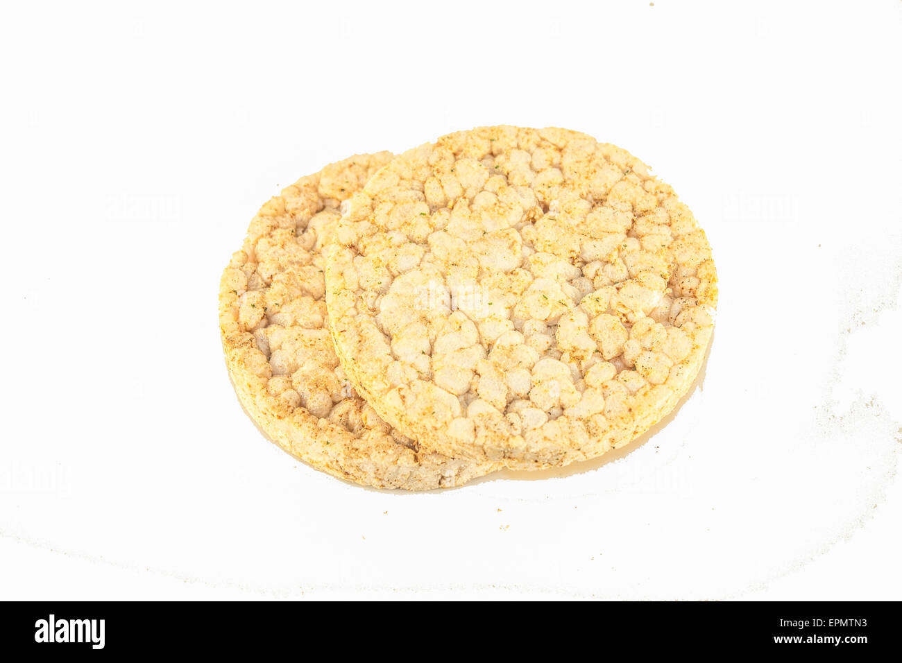 White rice cake, isolated on white background Stock Photo - Alamy