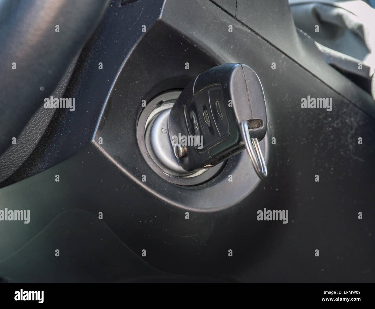 Car key in the ignition Stock Photo - Alamy