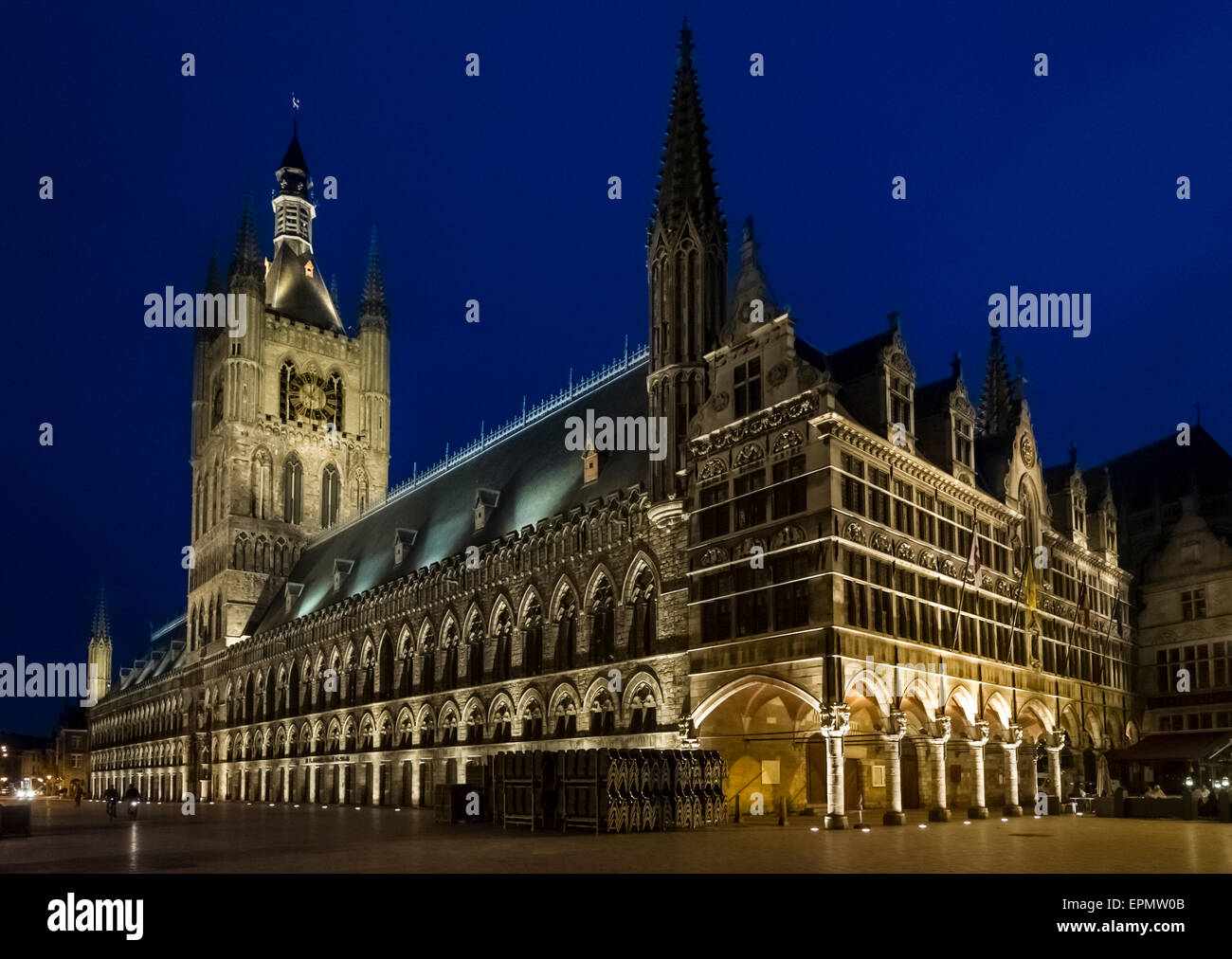 Belgium City of Ypres, Cloth Hall Stock Photo - Alamy