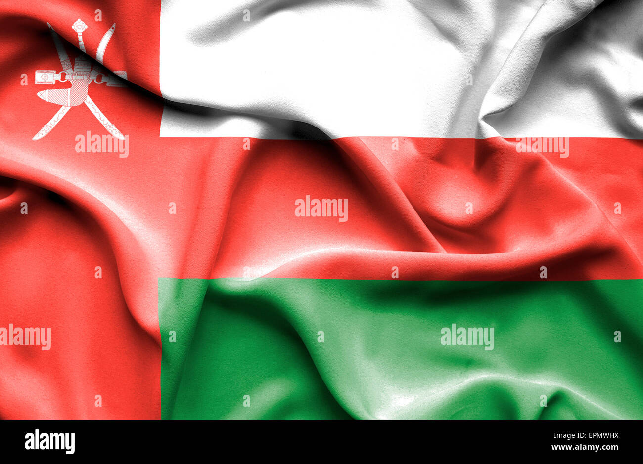 Oman waving flag Stock Photo - Alamy