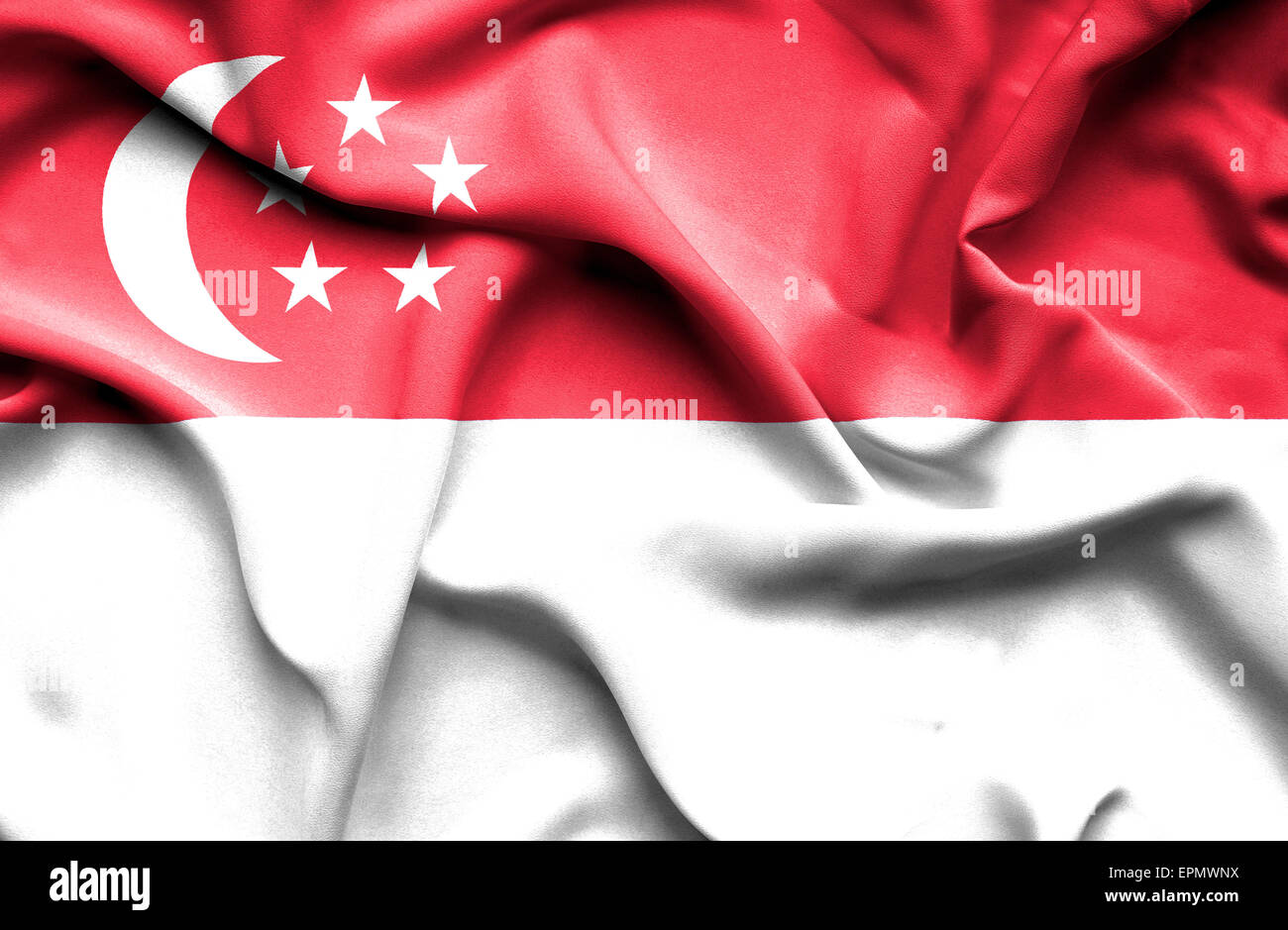 Singapoore waving flag Stock Photo - Alamy