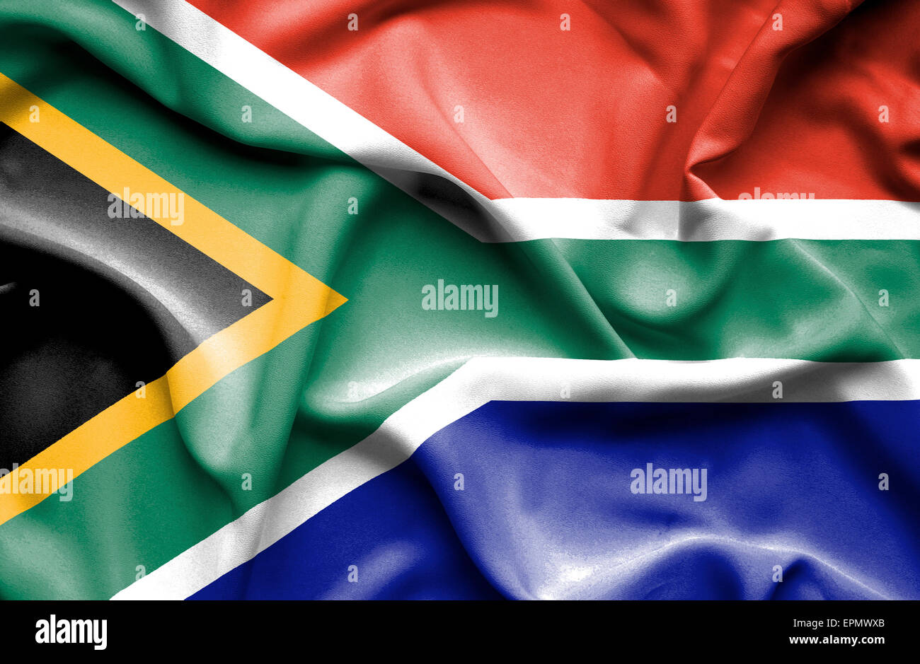 South Africa waving flag Stock Photo - Alamy