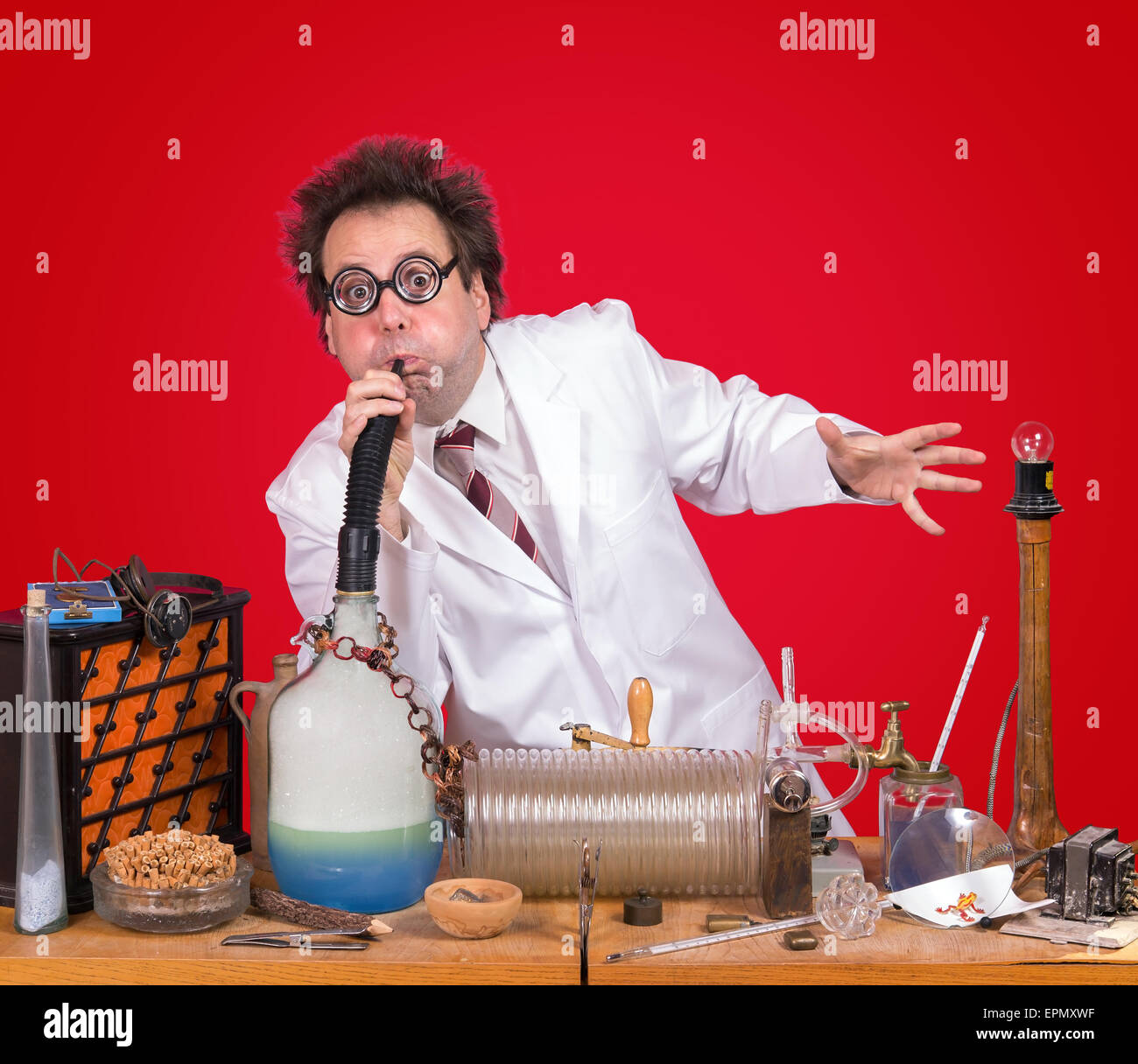 inventor working in laboratory with experiment Stock Photo - Alamy