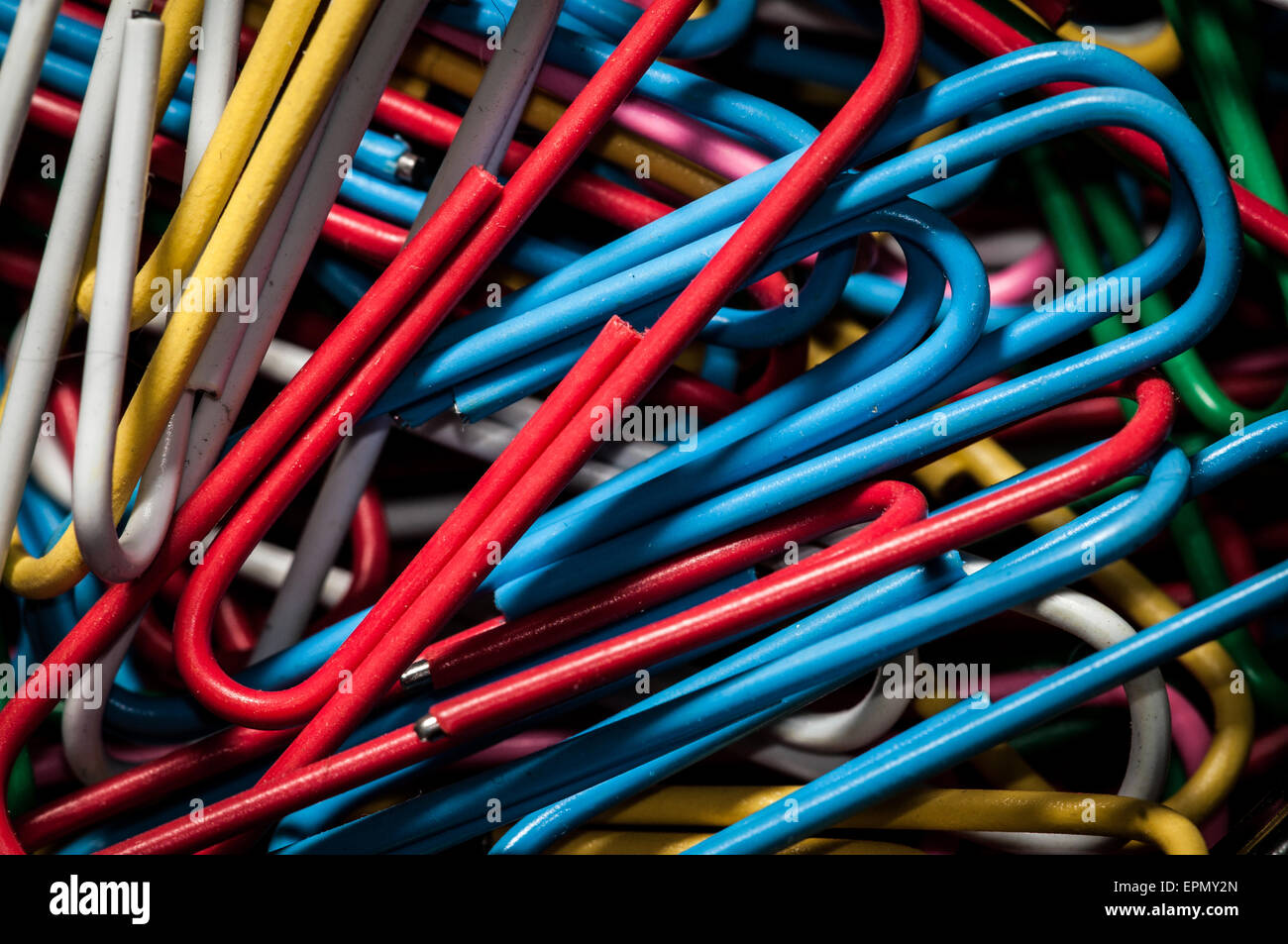 Colourful paper clips hi-res stock photography and images - Alamy