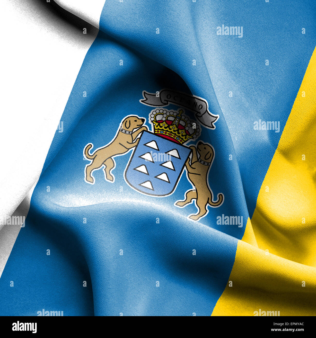 Canary islands waving flag Stock Photo - Alamy Canary islands waving flag Stock Photo - Alamy