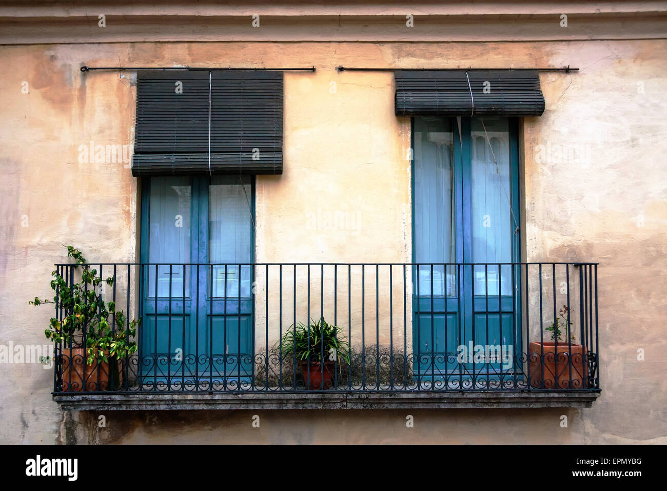 Typical renaissance windows with balcony, Italy Stock Photo - Alamy