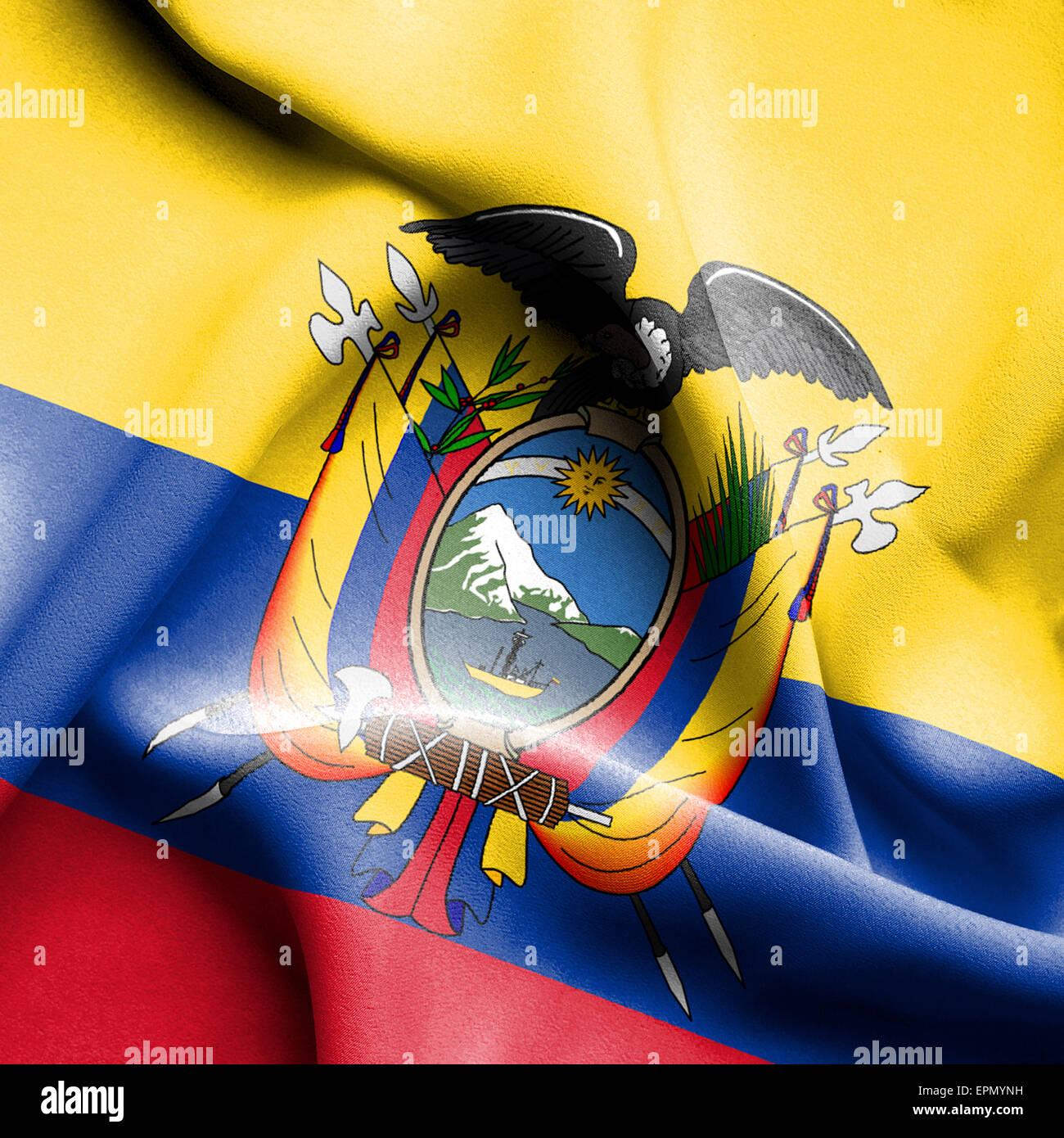 Ecuador waving flag Stock Photo - Alamy