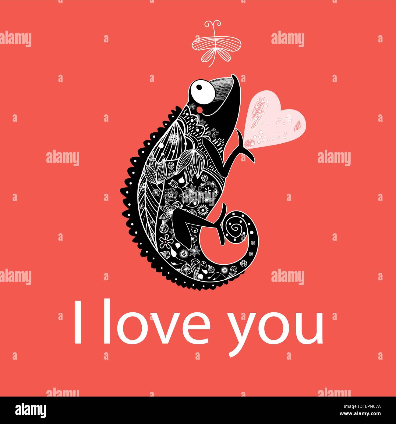 Chameleon love Stock Vector Images - Alamy