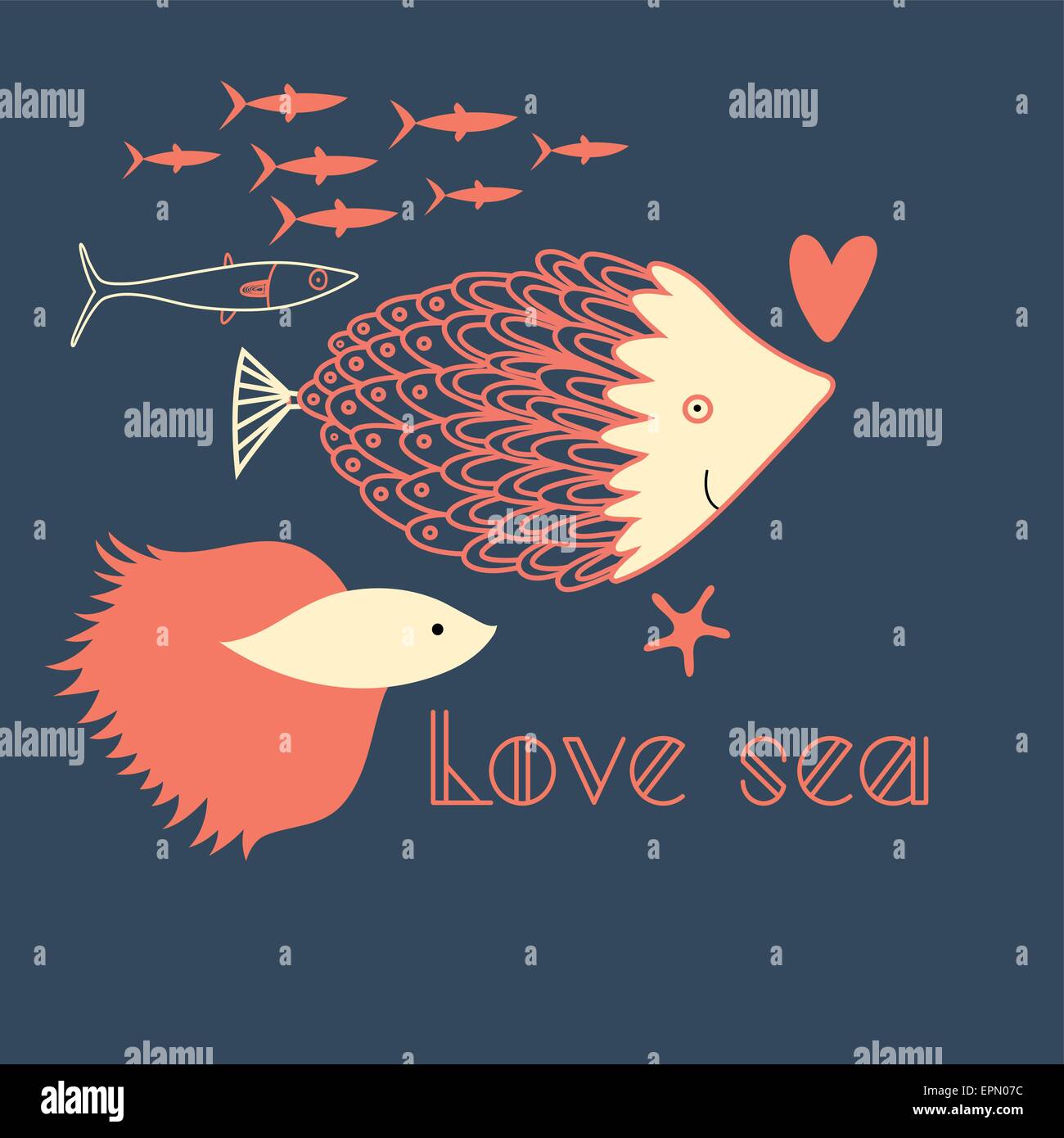 fish in love Stock Vector Image & Art - Alamy