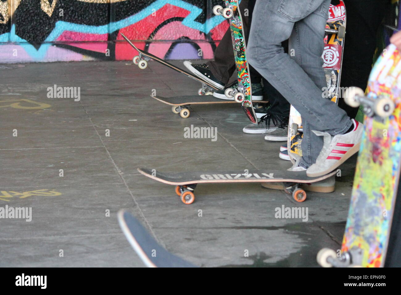 Iconic Skate Park on Southbank London, Undercroft with skaters and ...