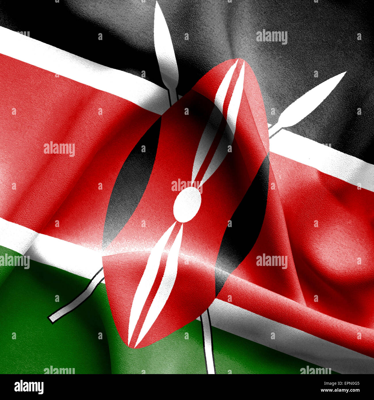 Kenya waving flag Stock Photo - Alamy