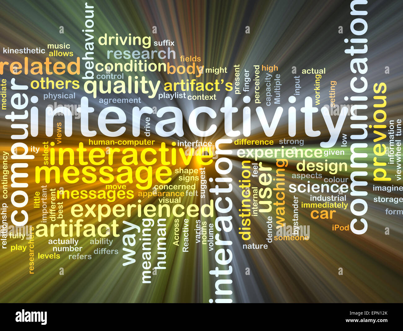 Background concept wordcloud illustration of interactivity glowing ...
