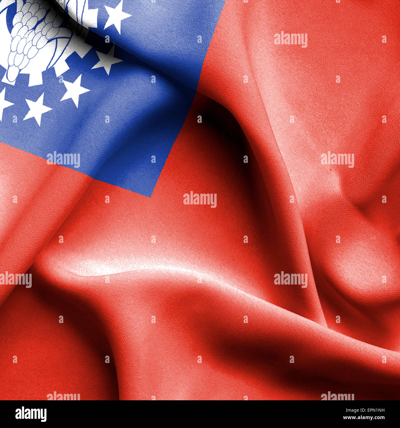 Myanmar waving flag Stock Photo - Alamy