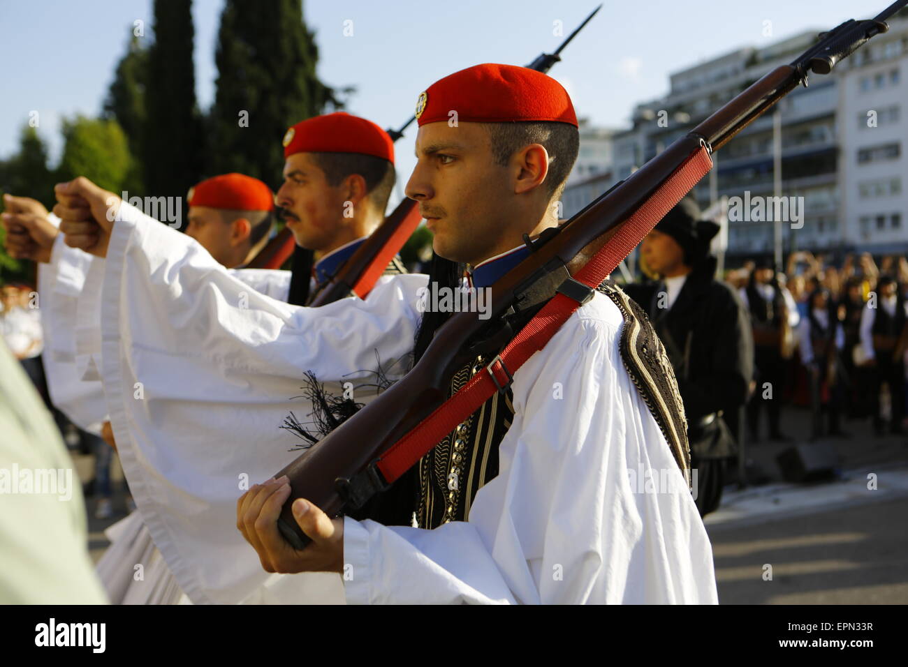Athens, Greece. 19th May 2015. Evzones (Greek Presidential Guard ...