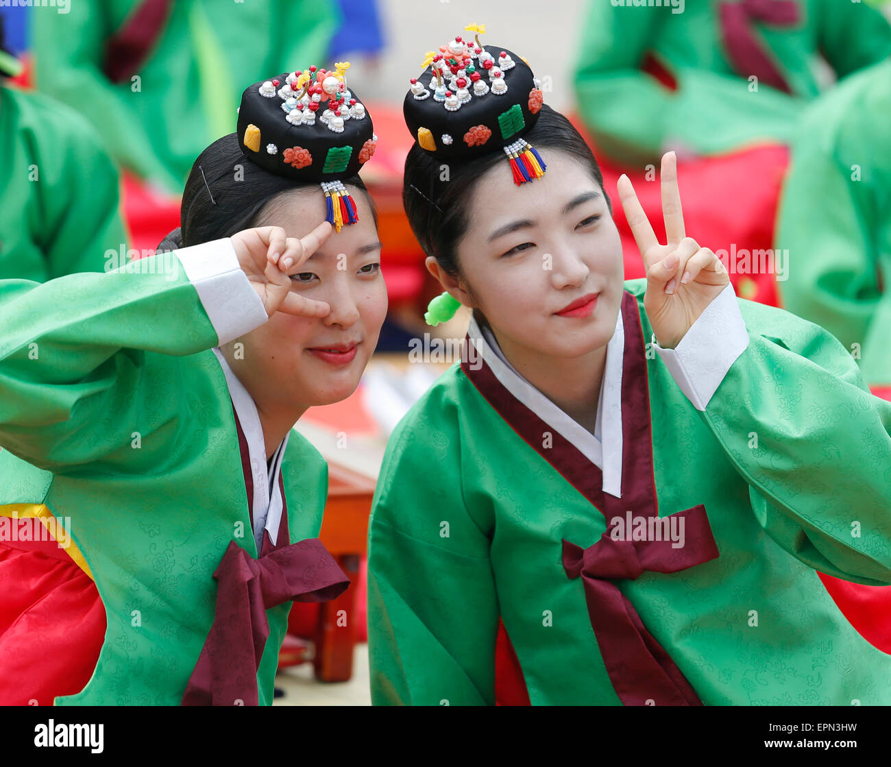 The coming-age, May 18, 2015 : Students dressed in traditional Korean ...